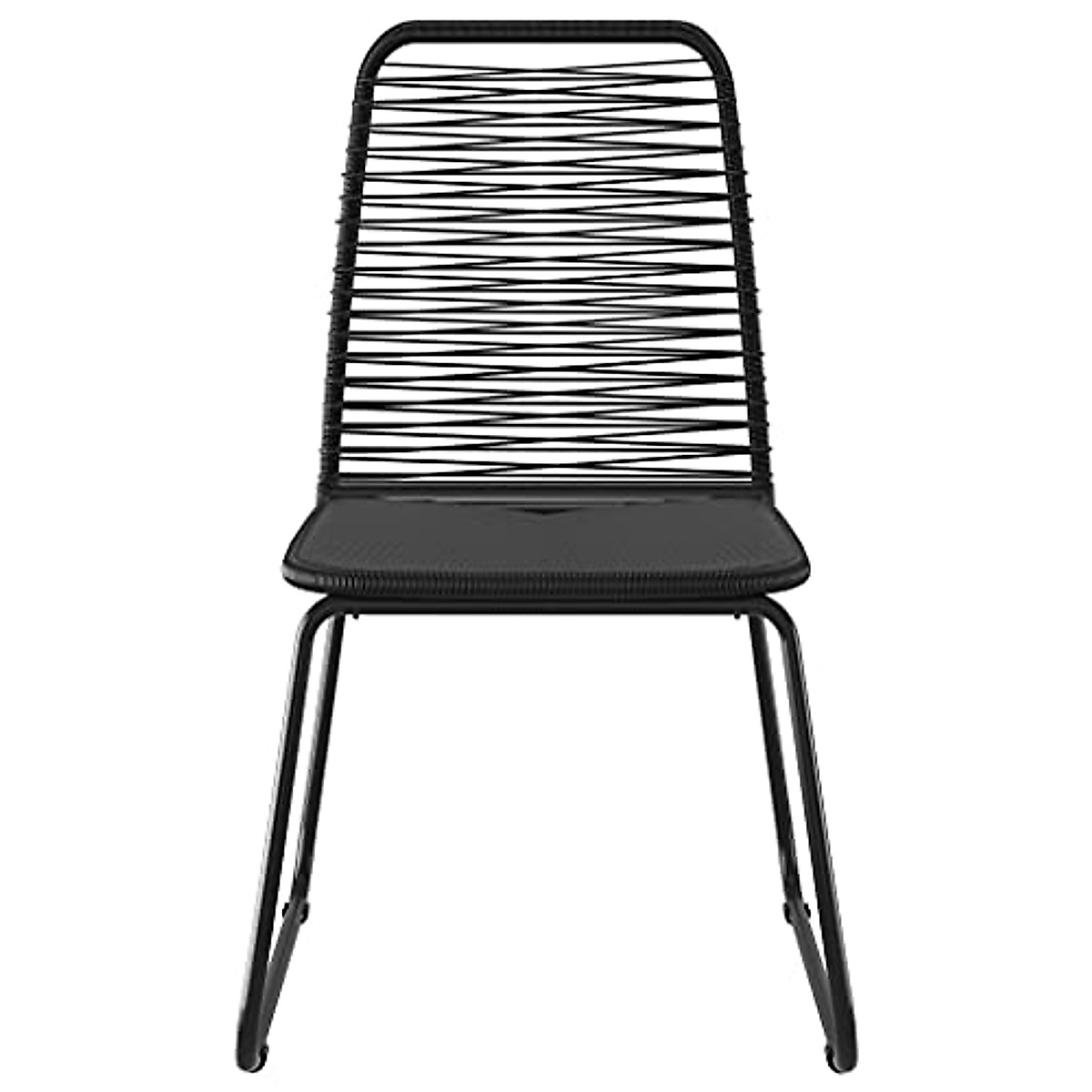 YUHI-HQYD Patio Chairs 6 pcs,Bar Chairs, Visitor Chair,Coffee Chair,Outdoor Dining Chairs,Banquet Chair,Suitable to Decorate Kitchen,Bistro,Coffee Shops,Office Room, Poly Rattan Black