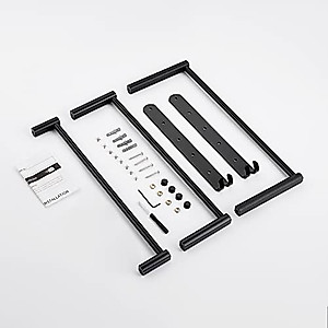 KES 3-Tier Black Towel Bar 16 Inch Bathroom Towel Rack Towel Holder Rustproof Towel Hanger Slipper Rack with 2 Hooks Wall Mount, BTH400S40DG-BK