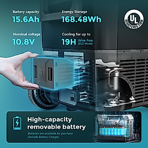 EUHOMY 12 Volt Refrigerator with Ice Maker, 48QT(45L) Electric Cooler Usable Battery Dual Zone, Car Refrigerator APP Control, 12V Fridge 12/24V DC 110-240V AC for Camping, Travel, Outdoor, Home