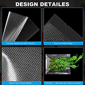 CANLENPK 8×12 Inch/20x30cm Vacuum Seal Bags, Vacuum Sealer Bags,Quart Commercial Grade Precut Bags, Food Vac Storage Bags,Prep Meal Bag,Sous Vide Bags(100PCS)