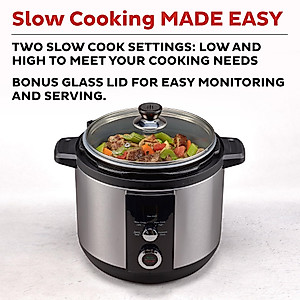 6QT Easy 3-in-1 Slow Cooker, Pressure Cooker, and Sauté Pot, Versatile Family Cooking, Black