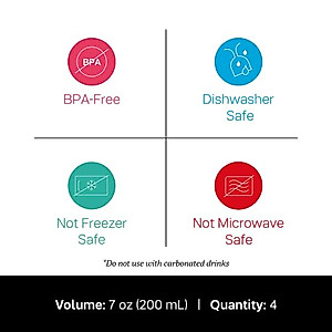 Tupperware Brand Bell Tumblers & Seals - 7 oz (200 mL) - Dishwasher Safe & BPA Free - Durable, Dripless Sippy Cup with Lid for Ages 6-24 Months