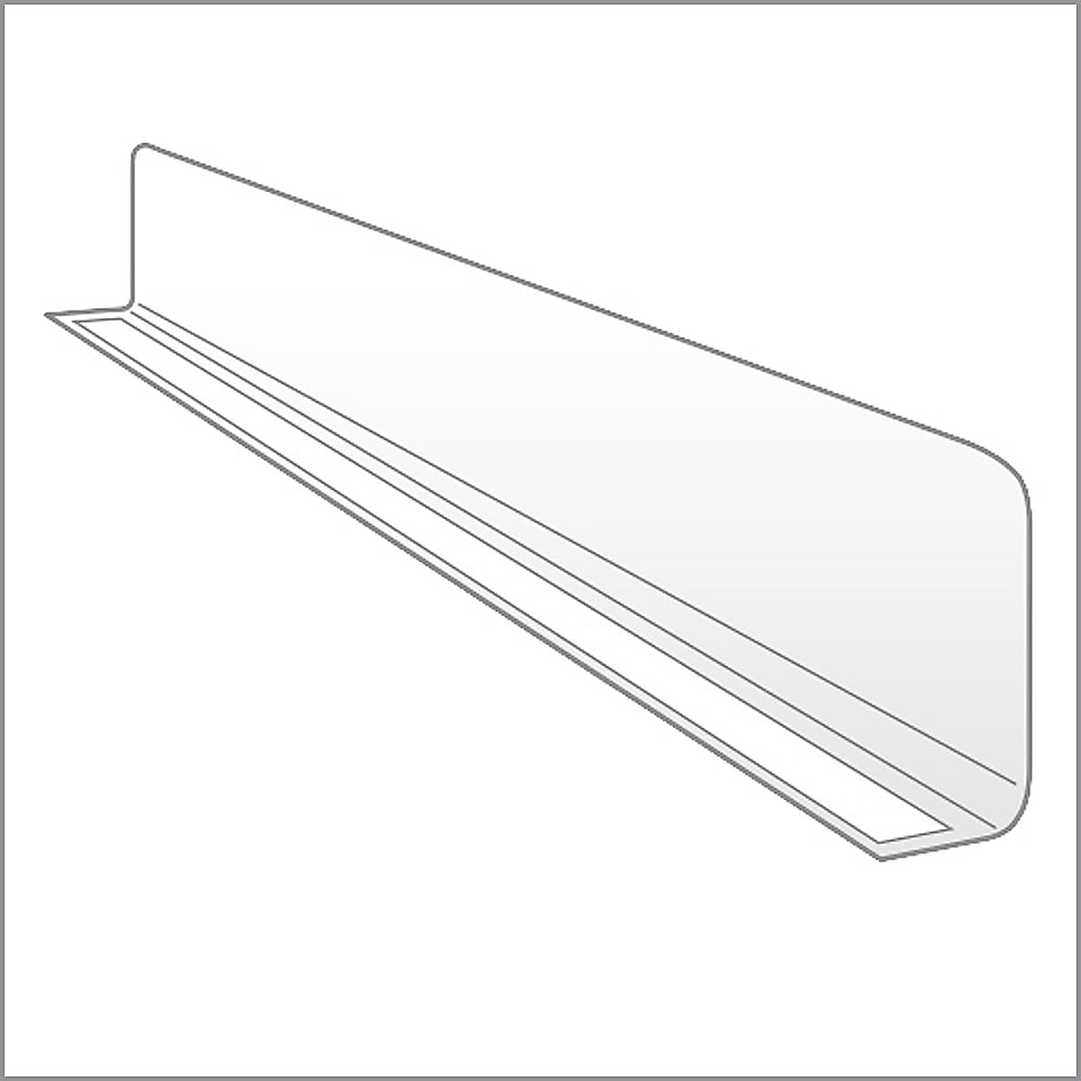 Clip Strip Shelf Dividers for Retail Stores - Lightweight, Clear Adhesive Mount 1" H x 11-9/16" L Corp., 15 mil Crystal Clear PVC, Retail Shelf Separator, Item SD-1512, Pack of 50