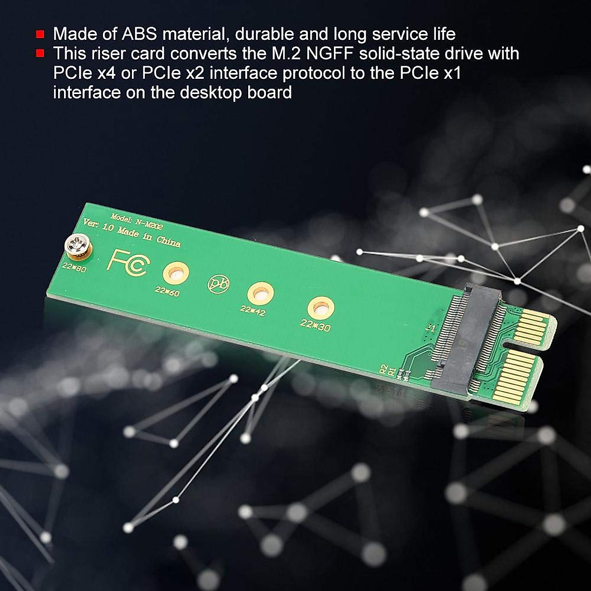 M.2 NGFF SSD to PCIe Express x1 Adapter Card, Supports PCIE x4 AHCI NVMe and PCIE x2 AHCI NVMe M.2 NGFF SSD, Desktop Solid State Drives
