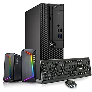 Dell OptiPlex 3050 Desktop Computers PC, Intel Core i5-7500 3.4GHz, 32GB Ram New 1TB M.2 NVMe SSD, RBG Speaker,Windows 10 Pro (Renewed)