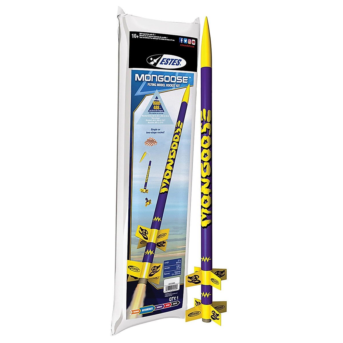 Estes 2092 Mongoose Flying Model Rocket Kit,Brown/A