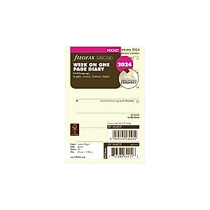 Filofax Pocket week per page 4 language cotton cream 2024 diary