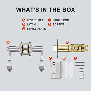 Haidms 6 Packs Brushed Nickel Door Handles Interior, Silver Door Handles,Privacy Door Handle Interior, Door Knobs Interior Brushed Nickel