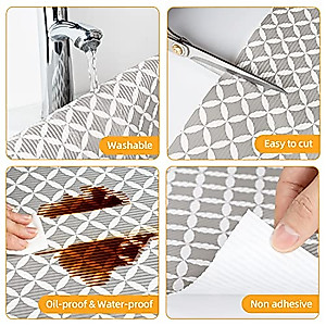 Shelf Liner for Kitchen Cabinets,12Inch x 10FT, Non Adhesive, Kitchen Drawer Liner Roll for Refrigerator/Pantry/Shelves/Under Sink, Waterproof Double Sided Non-Slip,Washable Cabinet Liners, Light Grey