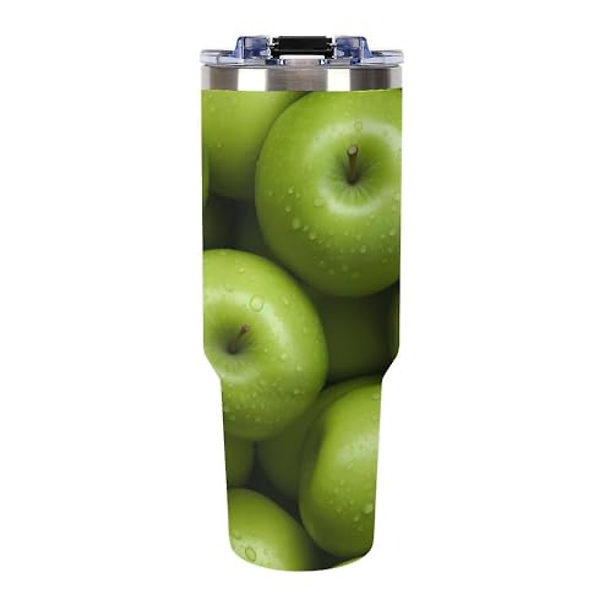 Green Apples Water Drop 40 Oz Car Cup Stainless Steel Travel Mug Leak-Proof Insulated Tumbler with Handle Violet-style