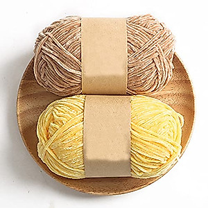 Light Green Chenille Velvet Yarn Crochet Hat Scarf Sweater Yarn Soft Warm DIY Fluffy Yarn Knitting Materials 5 Skiens/200g