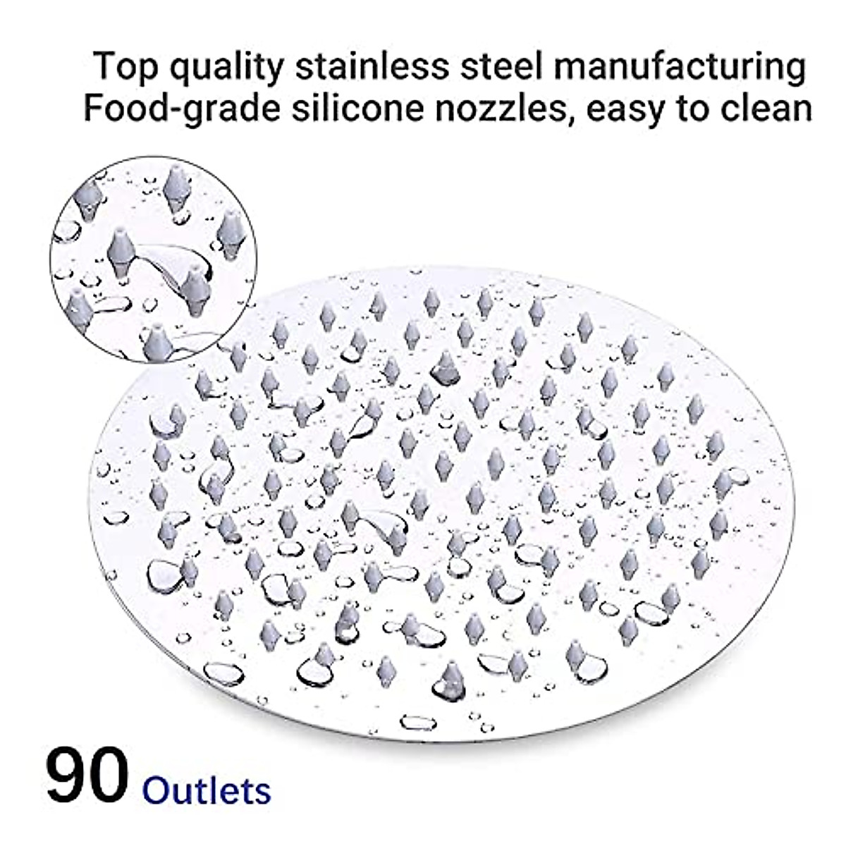 Shower Head with Hose, High-Pressure Stainless Steel 8'' Rain Showerhead and 5 Settings Handheld Shower Spray Combo with Push Button Flow Control for Easy Operation (NearMoon Shower Head Set), Chrome