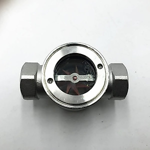 1/2" NPT Stainless Steel 304 Sight Water Flow Indicator With Concentric PTFE Impeller
