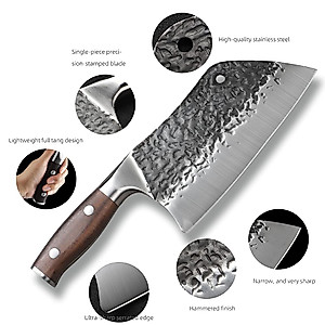 Hong Won Meat Cleaver,Butcher knife,Chop knife,Ultra Sharp Chef knife,High carbon stainless steel knife
