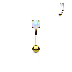 eybrow ring Christina Vertical Hood VCH Jewelry Genital Piercing 7/16"-16G (GOLD OPAL)