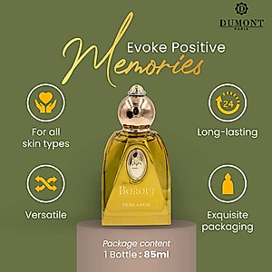 Dumont BOROUJ PERLADOR - 85ml - Unisex Perfume for Men & Women - Arab Inspired Fragrance with Musky Notes - Long Lasting Cologne Mist & Body Spray - for Him & Her