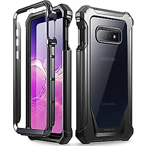 Poetic Galaxy S10e Rugged Clear Case, Full-Body Hybrid Bumper Cover, Support Wireless Charging, Includes Built-in-Screen Protector, Guardian Series, Case for Samsung Galaxy S10e 2019, Black