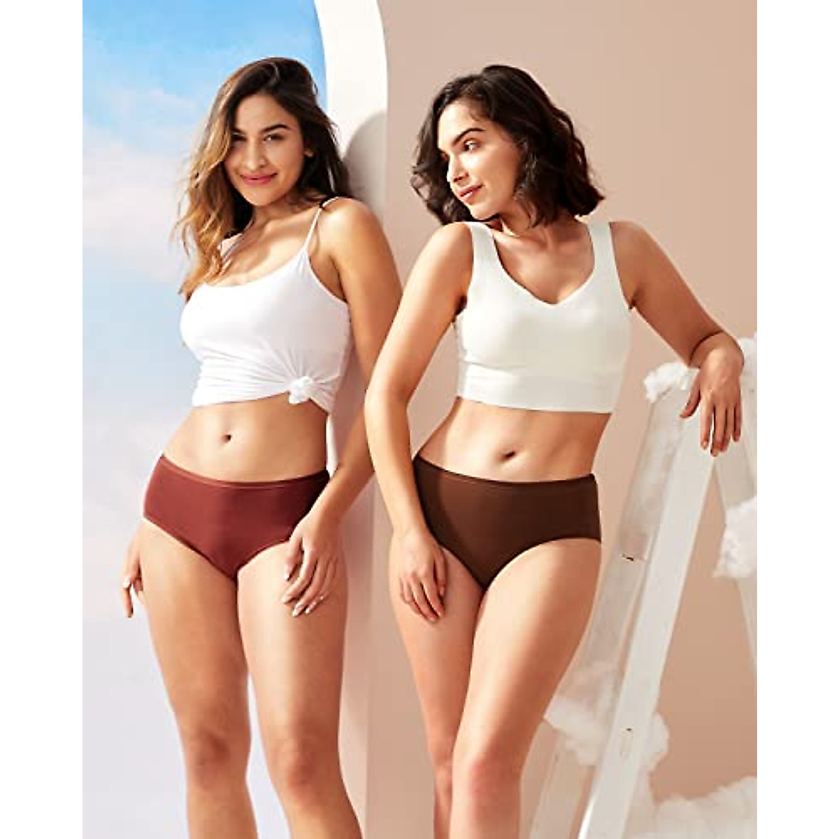 Reshinee Cotton Women's Underwear Breathable Full Briefs Soft Panties Comfort Underpants Ladies Panties 4 Pack