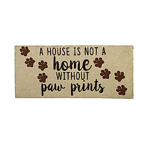 Evergreen Flag Seasonal Sassafras Interchangeable Mat and Tray A House is Not a Home Without Paw Prints Burlap