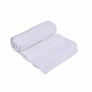 Organic Cotton White Swaddle Blanket for Newborn - GOTS Certified White Muslin Swaddle Blanket - Newborn Baby Gauze Swaddling Blanket - 100% Certified Organic Cotton - 47”x47” (1 Swaddle)