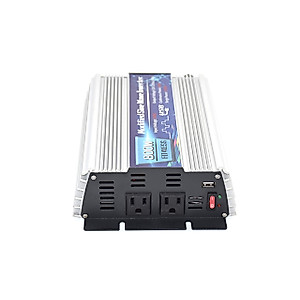Power Inverter 800W with Dual sockets Output and USB5V 2000mA Input DC12V or 24V, Output AC110V 60Hz (12V)