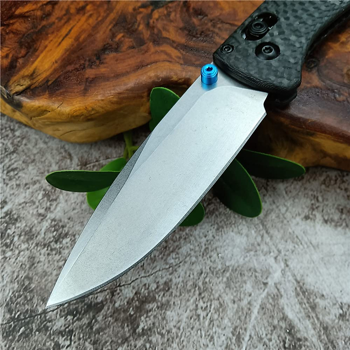 Outdoor Camping EDC Folding Pocket Knife For Men, Carbon Fiber Handle Lock With Pocket Clip, Everyday Carry Thumb Studs Manual Open