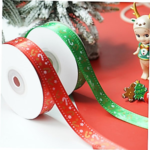 BESTOYARD 4 Rolls Christmas Wrapping Ribbon Xmas Theme Ribbon Holiday Craft Ribbon Ribbon Christmas Decor Christmas Party Supplies Christmas Tree Hanging Decoration DIY Ribbon Bow Tie