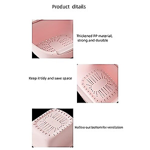 Rectangular Lazy Susan for Refrigerator，3 Pack Kitchen/Fridge Organizers and Storage for Cabinet, Table, Pantry, Kitchen, Countertop（16.5 * 15.5 * 6.5cm） (Pink)