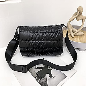 Quilted Crossbody Bag for Women Puffy Shoulder Bag Padded Puffer Messenger Bag Hobo Bag with Inner Pocket