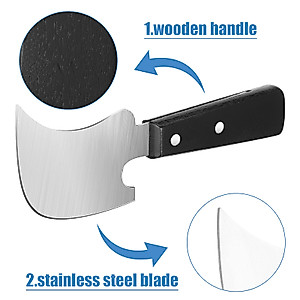 Hanaive 2 Pcs One Handed Gadgets Rocker Knife for Disabled, Disabled Products for Adults, Curved Steak Knife, Easy Hold Utensil for Chopping Limited Strength Hand Arthritis, Elderly or Pet Owner