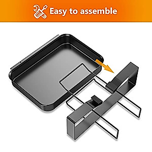 Hisencn 7515 Grill Catch Pan Holder Drip Pan Replacement for Weber Genesis 1000-5500, Genesis Silver/Gold/Platinum, Genesis II Series, Platinum I/II, and Summit, Porcelain Steel Grease Collection
