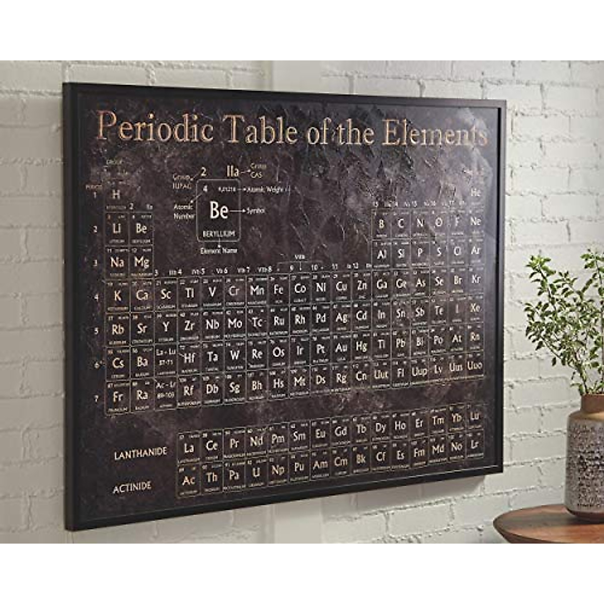 Signature Design by Ashley Marja Vintage Framed Perodic Table Canvas Wall Art, 48 x 36, Black