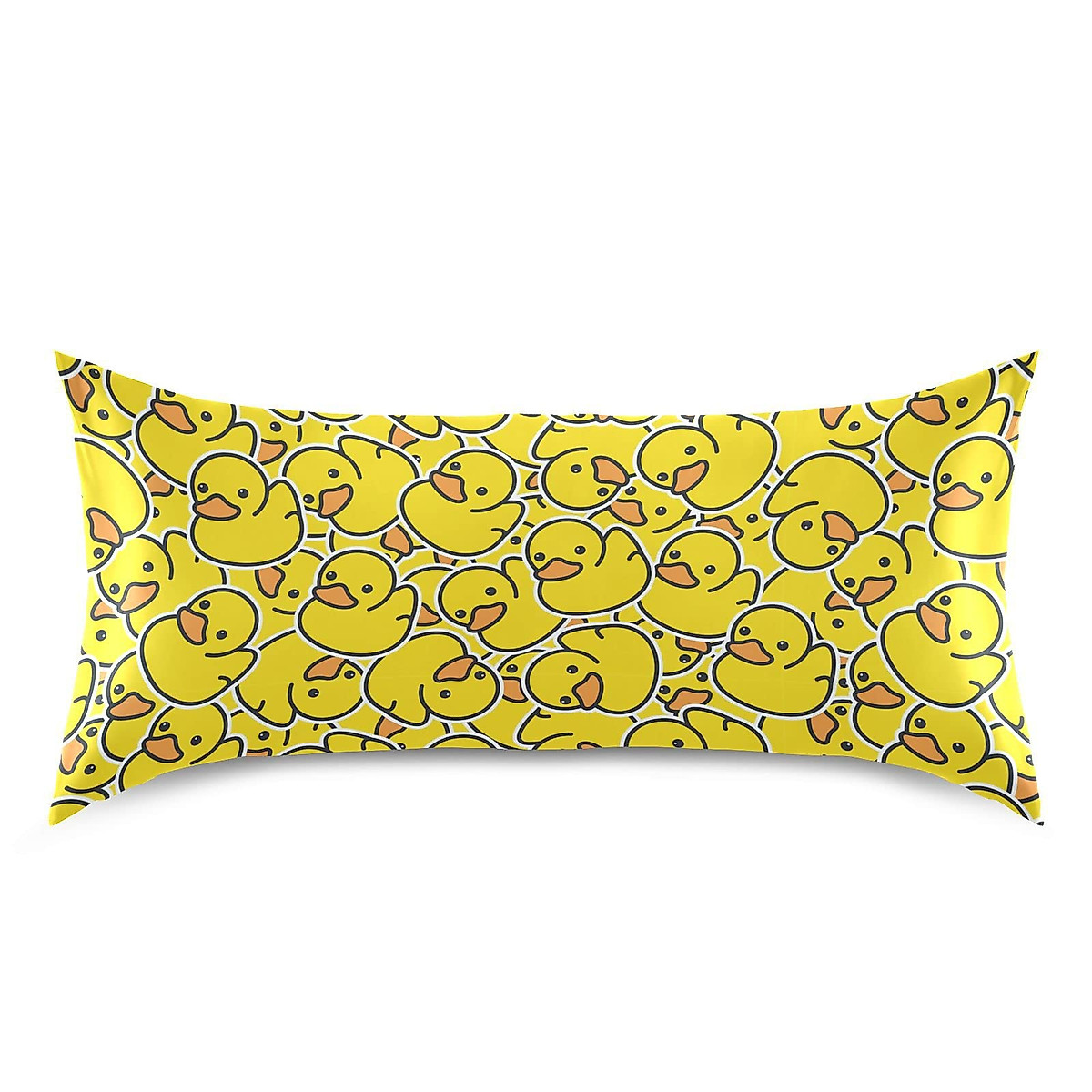 Rubber Duck Pillow Covers Silk Pillowcase for Hair and Skin Soft and Smooth Cooling Satin Pillowcase Standard Size Pillow Case for Bed Bedroom Women Boys Girls (20x26 Inch)