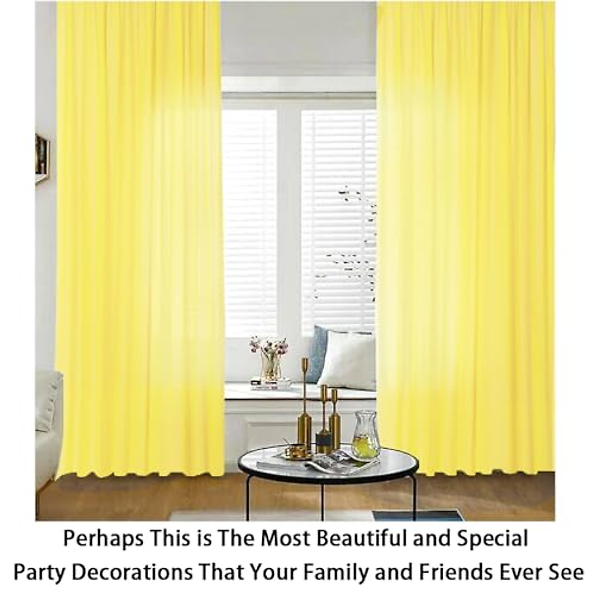 ShinyBeauty Chiffon Backdrop Curtain 2 Panel 29x108 Yellow Tulle Backdrop Chiffon Backdrop Drapes 5FTx10FT Yellow Chiffon Backdrop Wedding Chiffon Curtains for Backdrop(29x108'' x2pcs, Yellow)