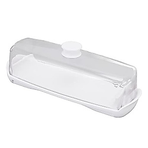 Plastic Butter Dish with Lid for Countertop, Butter Container with Knife for Butter Storage, Butter Holder for Refrigerators, Butter Mold(Transparent)