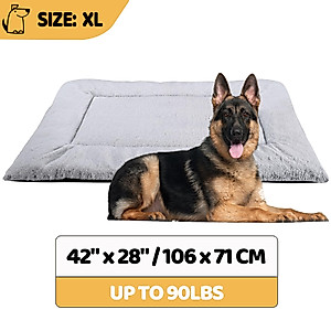 ZENGAOOU Dog Bed, Dog Crate Mat Washable, Ultra Soft & Anti-Slip XL Dog Bed Fit Dog Crates & Kennels, Suitable for Dogs Up to 90 lbs, 42" x 28", Grey