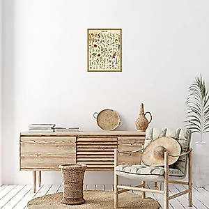 Botanical Wall Art Flower Poster - Set of 1 (11x14") Vintage Posters Wildflower Poster Botanical Poster, Vintage Wall Art Herb Poster Vintage Floral Prints For Wall Decor Flowers Wall Art - Unframed