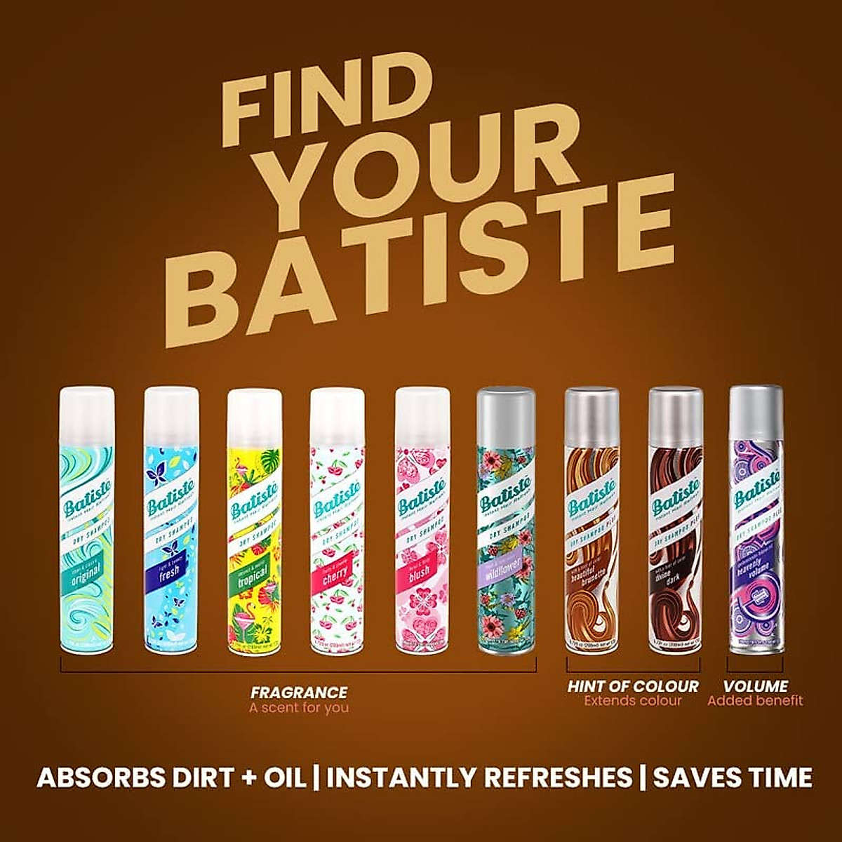 Batiste, Dry Shampoo, Beautiful Brunette, 6.73 fl. oz.
