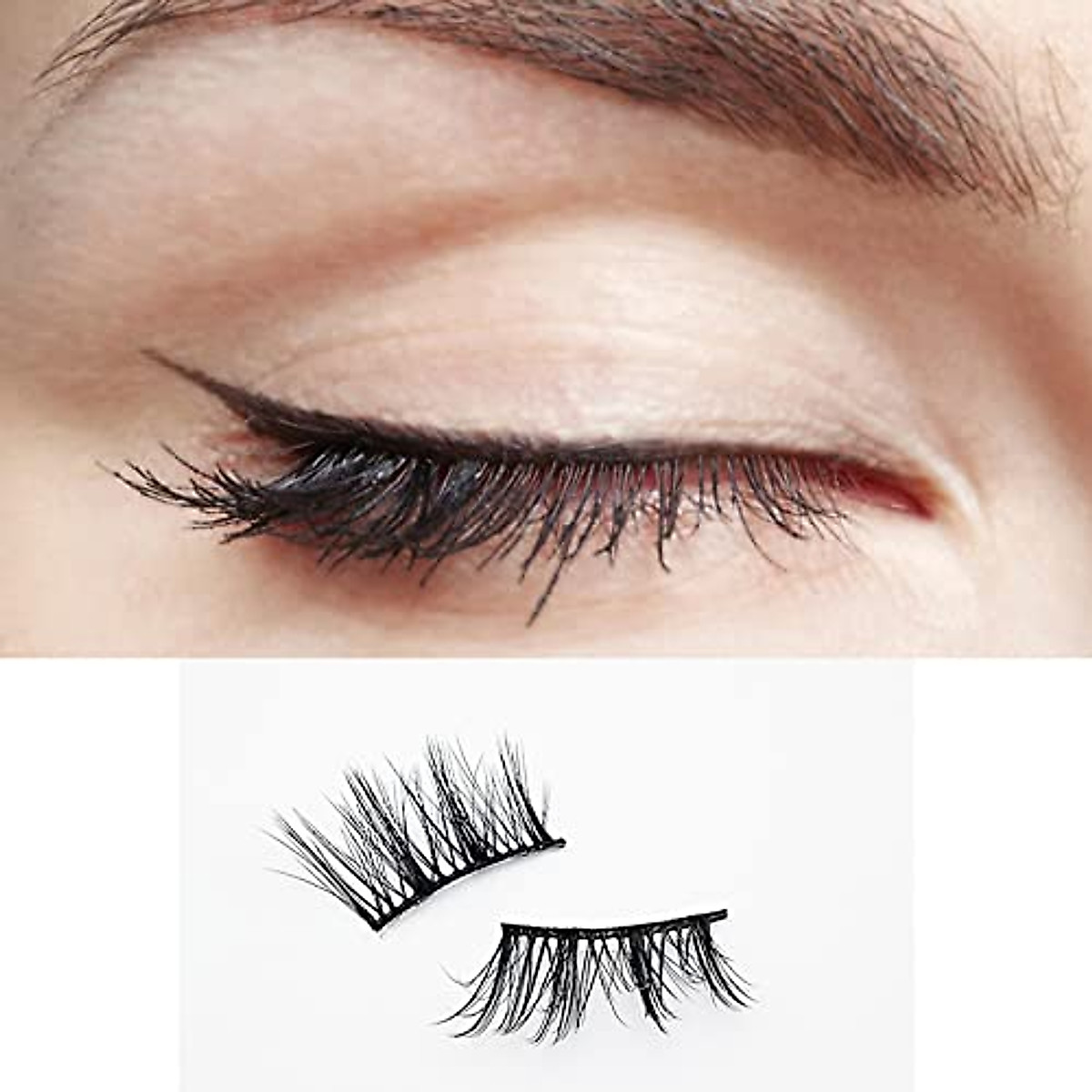 DAODER False Eyelashes Half Lashes Wispy Cat Eye Faux 3D Mink Lashes Natural Look Soft Handmade Wispies 7-15mm Eye Lashes For Eye Makeup 5 Pairs (Half Lashes 04)