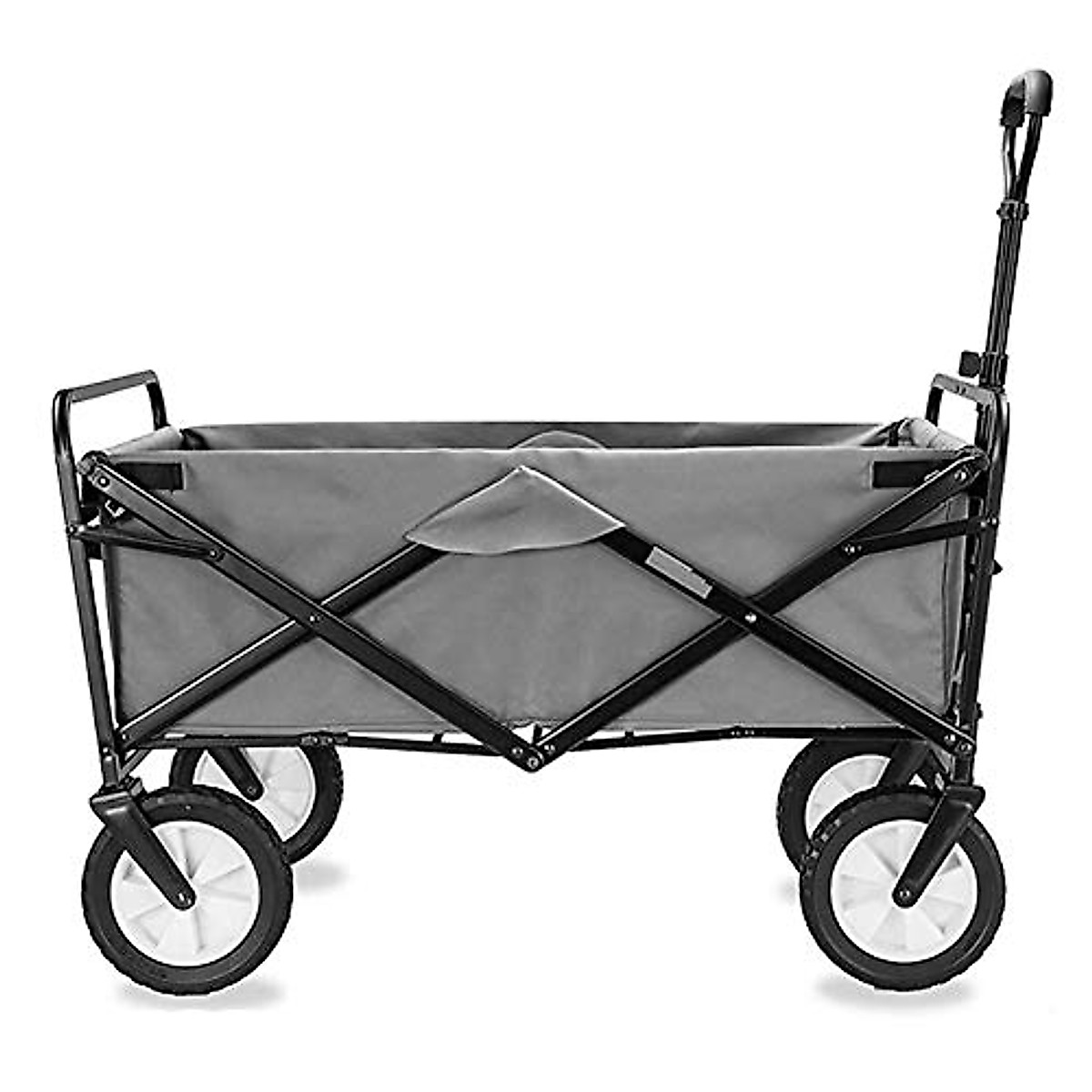 Suuim Folding Garden Wagon Cart Outdoor Park Collapsible Utility Wagon Picnic Camping Cart for Outdoor/Festivals/Camping (B:Gray)