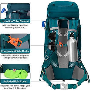 N NEVO RHINO Internal Frame Hiking Backpack 50/60/65/70/80L, Mountain Climbing Camping Backpack Daypack Waterproof Rain Cover
