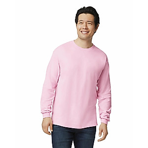 Gildan Men's Ultra Cotton Long Sleeve T-Shirt, Style G2400, Multipack, Light Pink (2-Pack), Medium