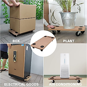 Furniture Moving Dolly, Mover Carpet Dolly with Wheels Heavy Duty, Portable Wood Flat Dolly for Moving Heavy Objects, 500 Lb Weight Capacity Rolling Platform Dolly