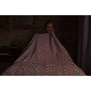 Constellation Blanket Glow in The Dark | Multiple Sizes | All Zodiac Horoscope Signs | Gift for Solar, Star, Astronomy, Astrology & Astronaut Lovers | Men, Women, Teen, Boys & Girls (Pink 60x50in)