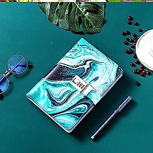 Nitukany Diary with Lock for Women Girls Boys Teens Kids Faux Leather Personal Diary Refillable Lined Paper Password Notebooks A5 (8.5"*5.9")