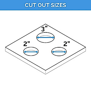 3.0", 2.0" and 2.0" Capped Canister Bundle for Hot Tools, Hair Dryer, Curling Iron, and Flat Iron Holder Tube Ring | Docking Drawer | Stainless Steel