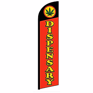 Dispensary - Windless Swooper Flag Feather Banner Sign 2.5x11.5 ft Tall (Flag Only) rf