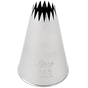 Ateco # 865 - French Star Pastry Tip .44'' Opening Diameter- Stainless Steel