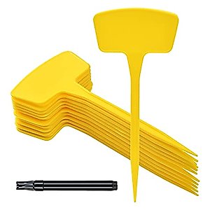 60 Pcs Large Plastic Plant Labels T-Type Durable Nursery Garden Markers Plant Tags for Outdoor Indoor Herbs Flowers Vegetable Potted Plants with Marking Pen 1