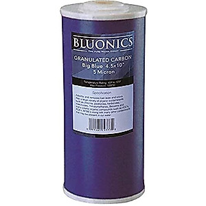 Bluonics 4.5 x 10" Whole House Water Filter GAC Carbon with Clear Transparent HOUSING